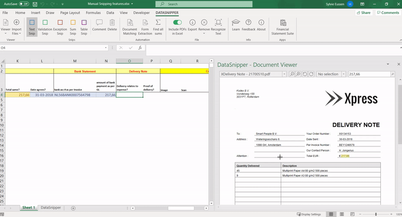 How to add a Validation Snip to a document