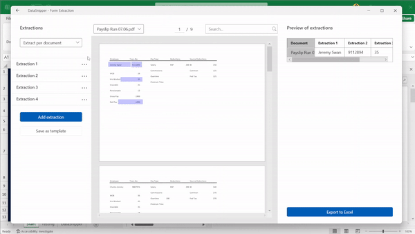 How to extract data per page or line using Form Extraction