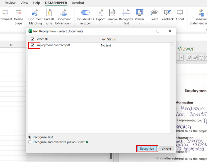 How to use Text Recognition (OCR) to enhance the text quality