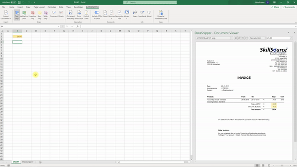 How to add an Exception Snip to a document