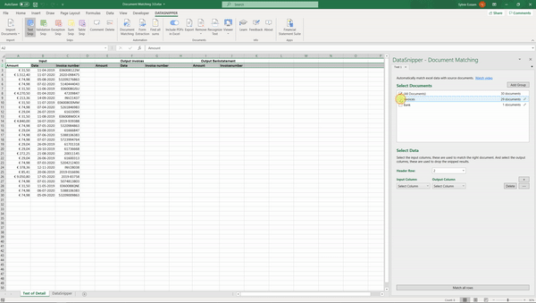 How to use Document Matching with multiple document types