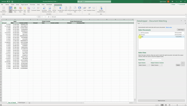 How to use Document Matching with multiple document types