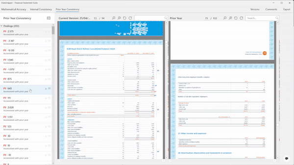 How to validate prior year consistency with the Financial Statement Suite