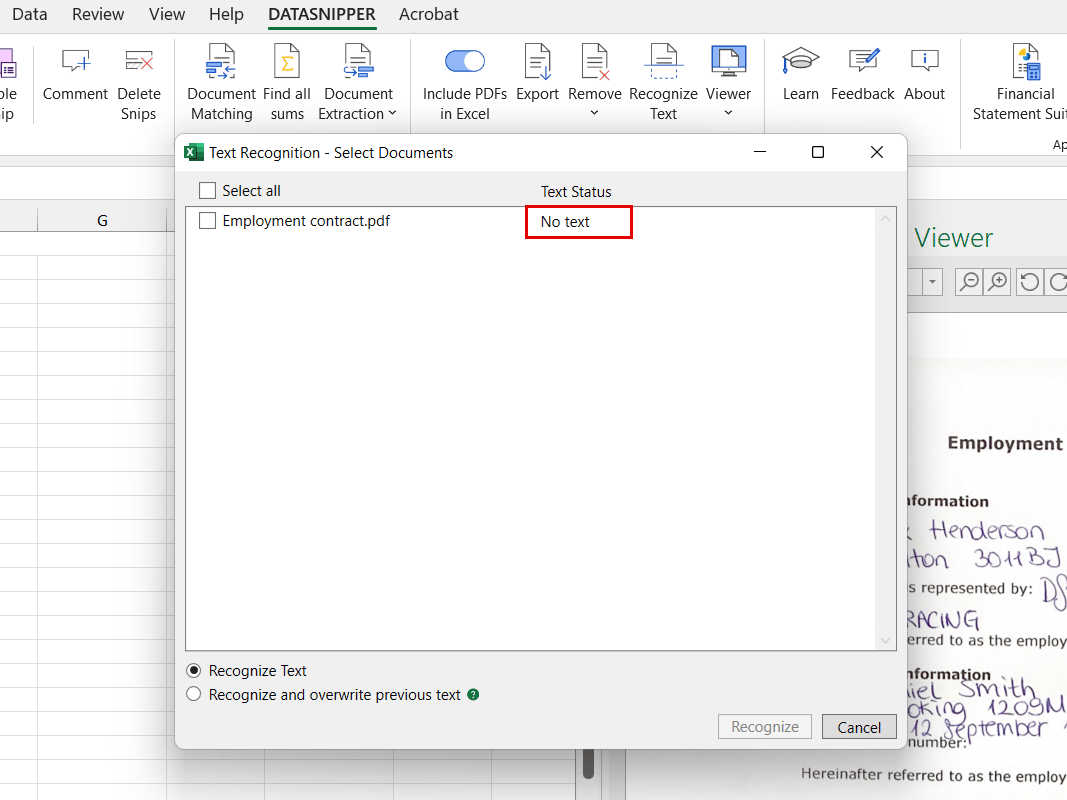 How to use Text Recognition (OCR) to enhance the text quality