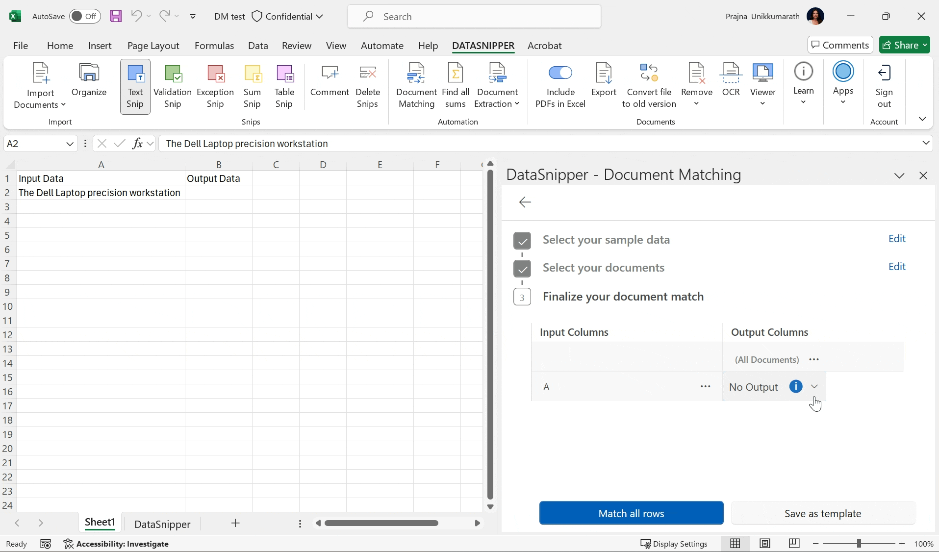 How to use Advanced Options in Document Matching