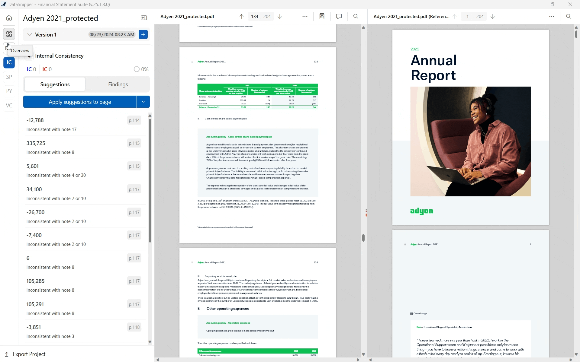 How to validate the mathematical accuracy with Financial Statement Suite