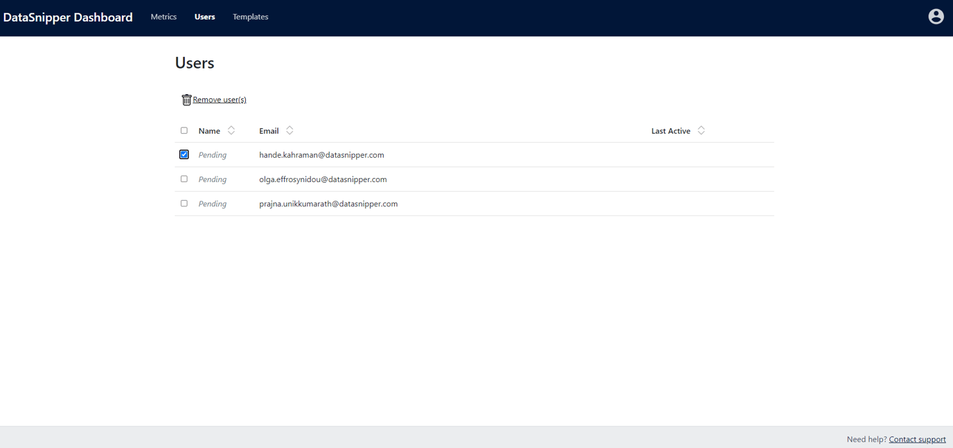 Adding and removing users on DataSnipper with User Management
