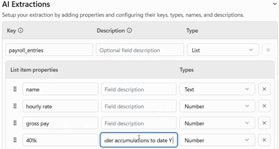 How to extract data using AI Extractions