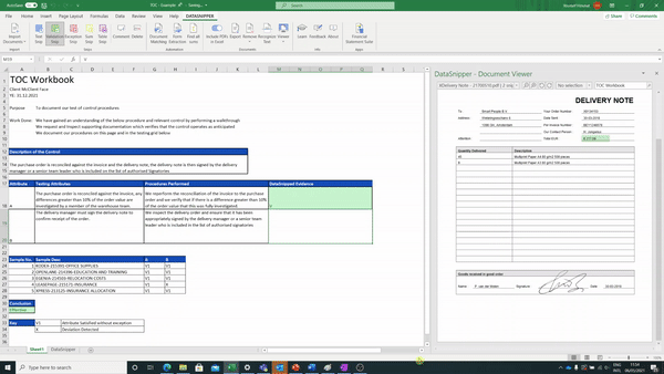 How to document a Test of Control for purchases controls
