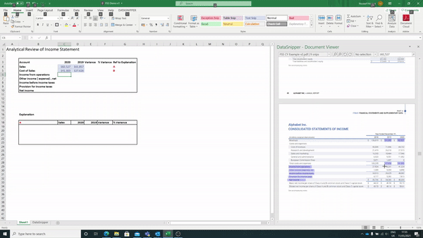 How to perform analytical procedures using DataSnipper
