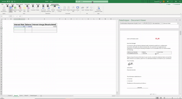 How to perform recalculation procedures using DataSnipper