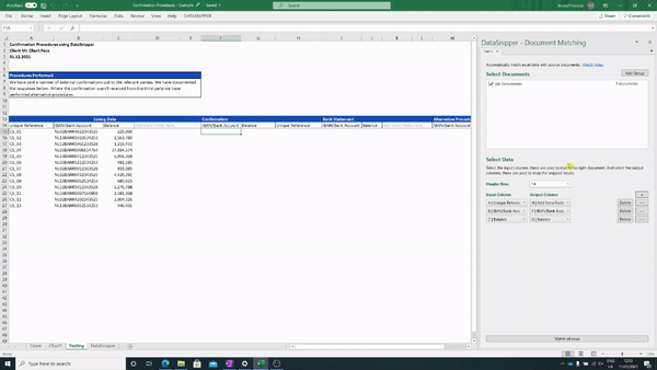 How to perform confirmation procedures using DataSnipper.