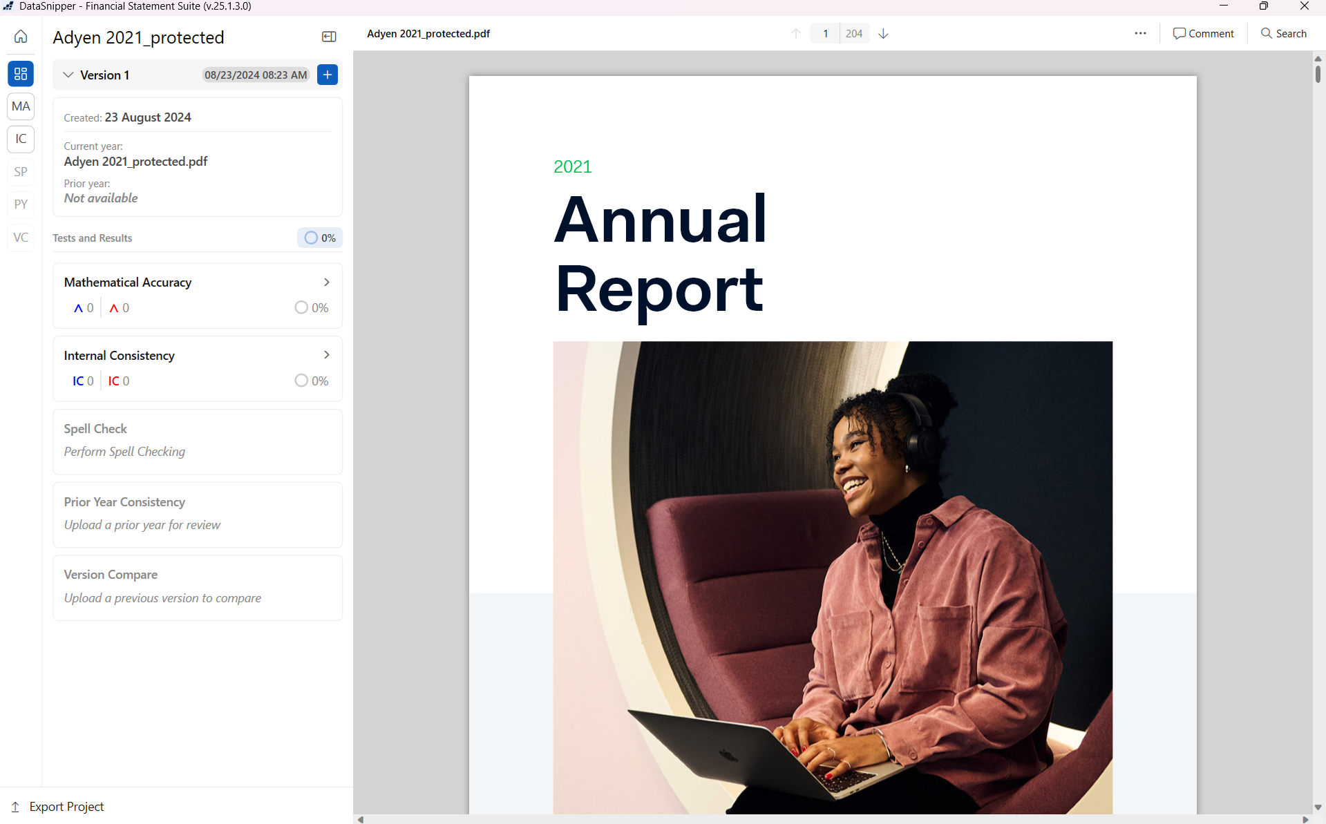 How to validate the mathematical accuracy with Financial Statement Suite