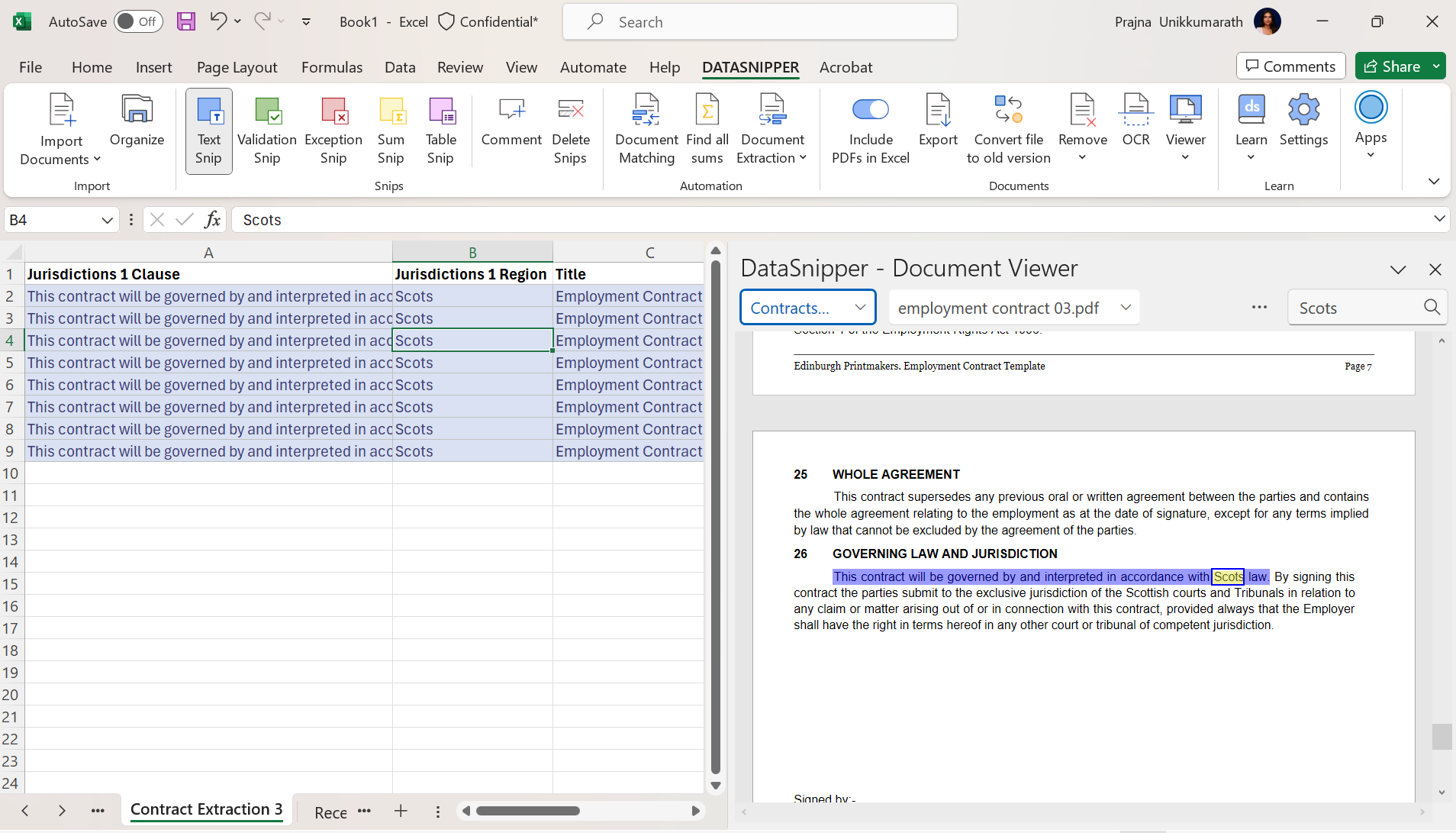 How to use Contract Extraction