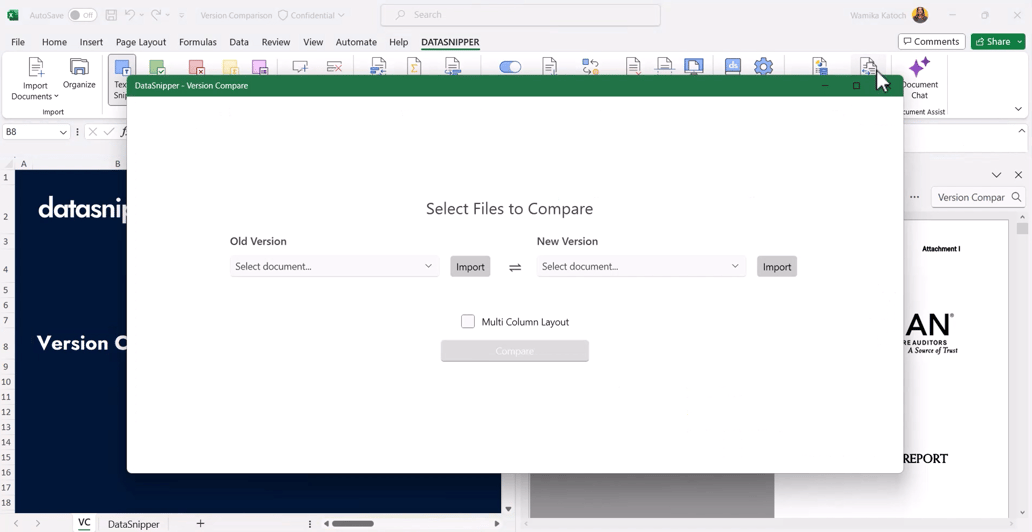 How to compare drafts of Internal Audit Findings Reports