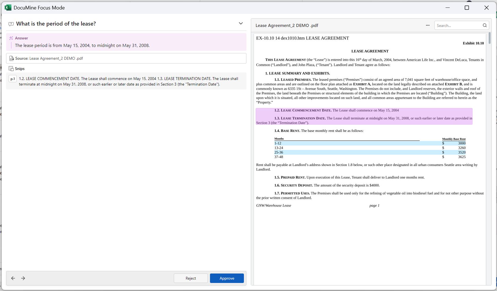 How to efficiently review Lease Agreements with DocuMine