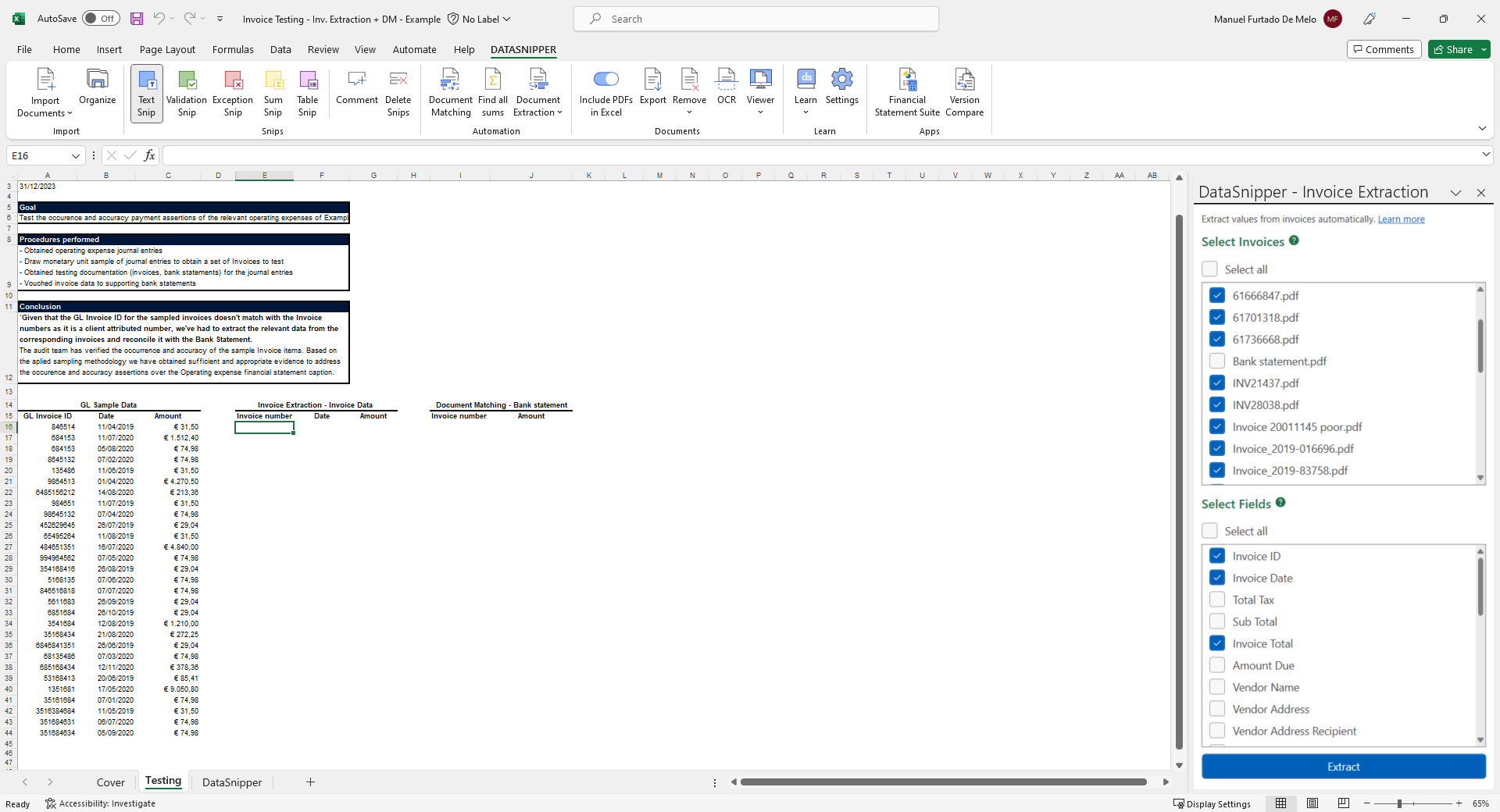Como realizar testes de despesas usando os recursos Invoice Extraction ...