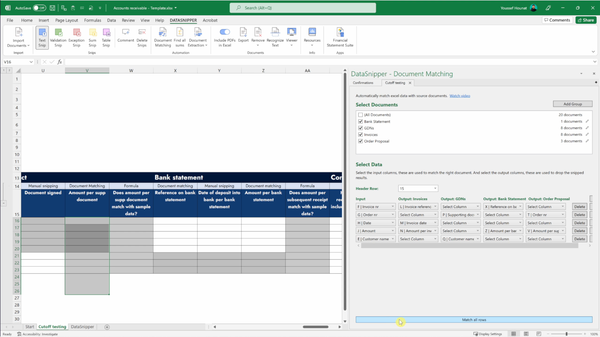 How to perform accounts receivable cut-off procedures with DataSnipper