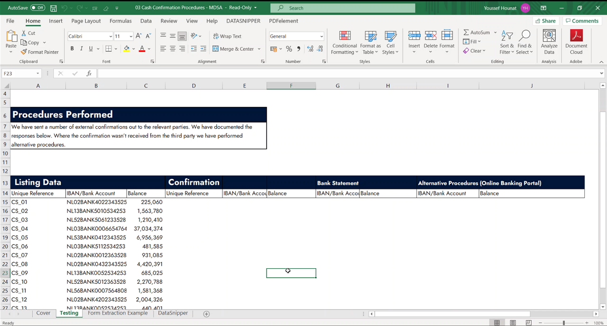How to perform confirmation procedures using DataSnipper